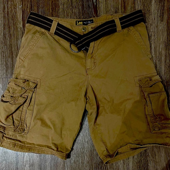 Lee | Shorts | Lee Tan Cargo Shorts With Brown Belt | Poshmark